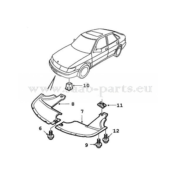 Unterboden: Saab parts 900 Typ 2 ( 1994-1998 )Karosserie Spoiler ...
